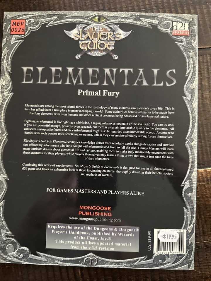 The Slayer's Guide to Elementals Primal Fury by Ian Sturrock (2004 ...