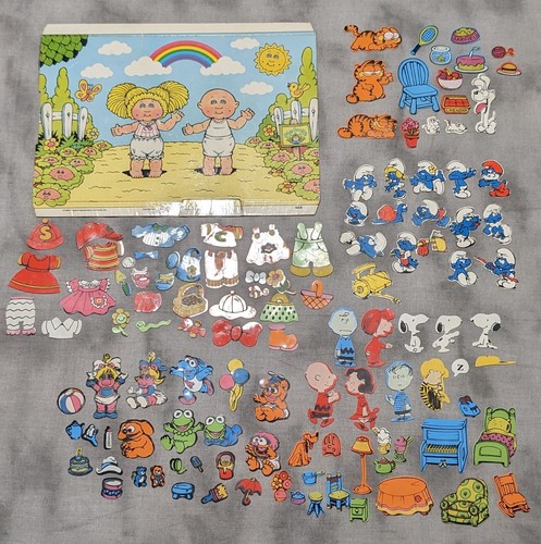Vtg Colorforms Lot Smurfs Muppet Babies Peanuts Garfield Mickey Cabbage ...