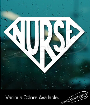 Super Nurse VINYL STICKER DECAL NURSING MEDICAL RN REGISTERED CARE ...