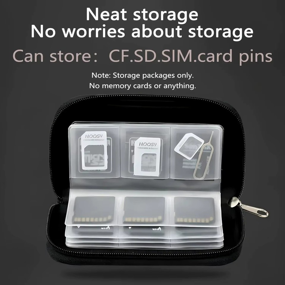 22 Slots Memory Card Carrying Case Holder Pouch for SD SDHC MMC Micro ...