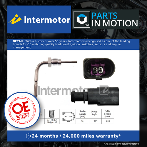 Exhaust Temperature Sensor fits VW ARTEON 3H 2.0D Pre Cat 17 to 18 DFGA ...