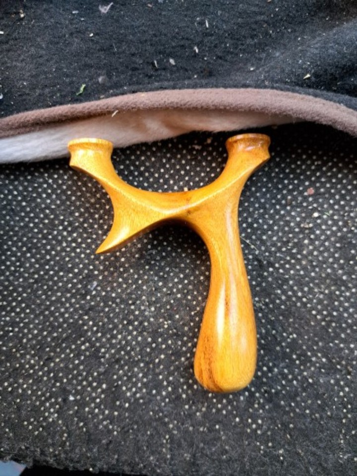 Solid Wood Slingshot Archery Catapult Crooked Slingbow Hunting Flat ...