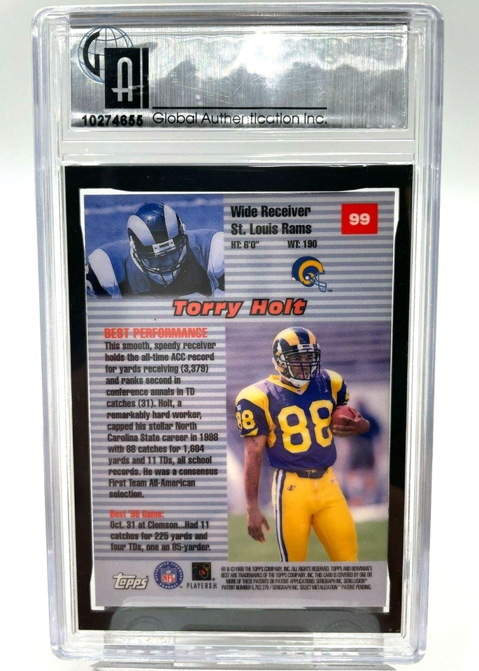 1999 Bowman's Best Torry Holt - Best Performers Rookie. Card #99 Rams ...