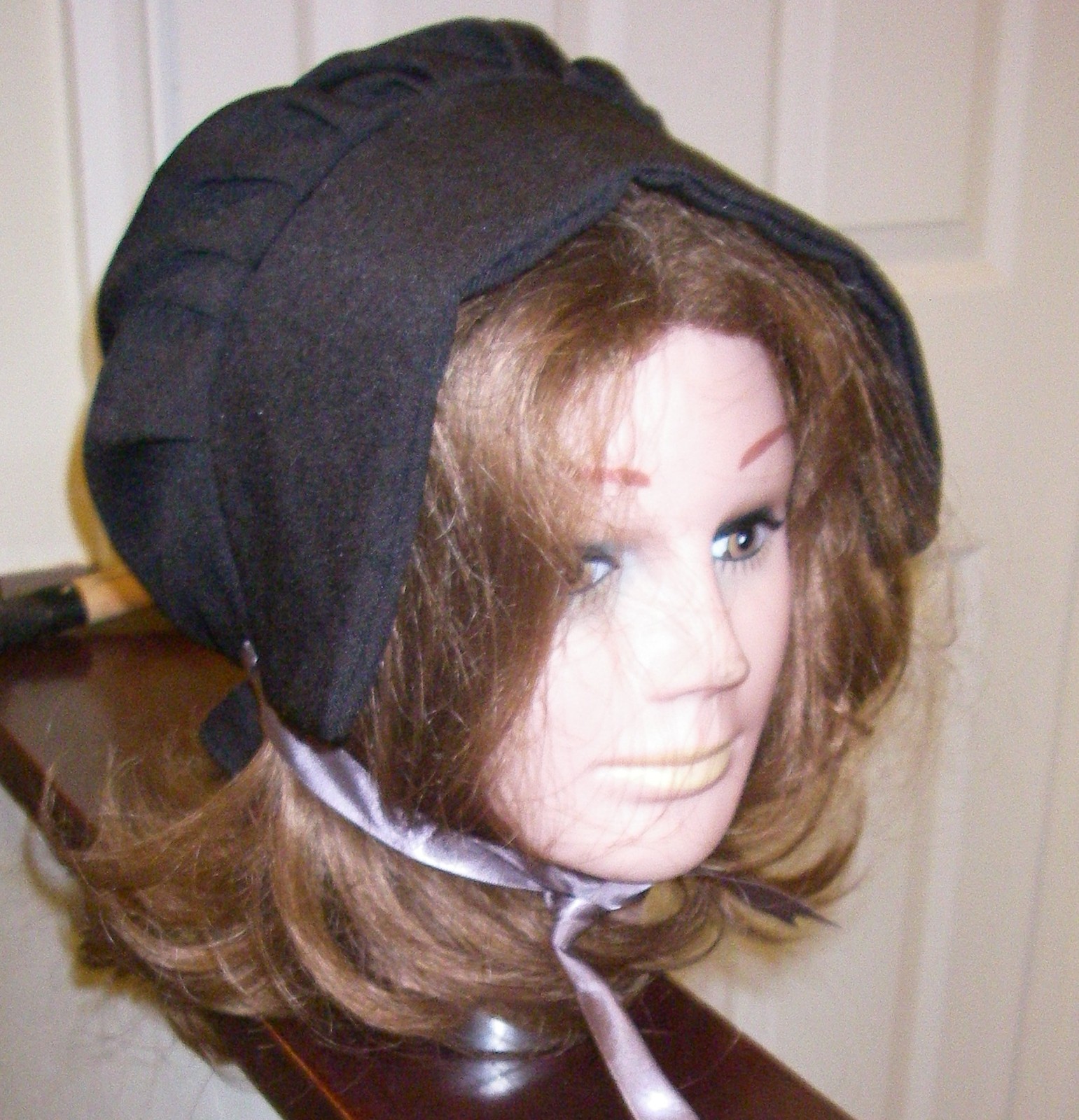 VICTORIAN BONNET / TUDOR LARP HAT CHILDS BLACK National Dress | eBay