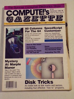 COMPUTE!'s Commodore Gazette September 1984 Issue 015 Vol. 2 No. 9 ...