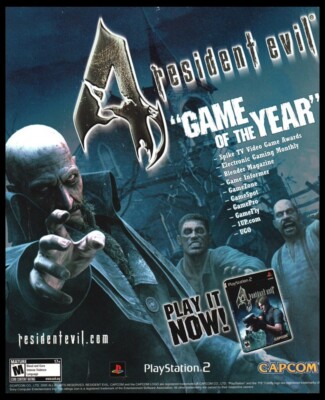 Resident Evil -Playstation PS2-print ad /mini poster-Game room, man ...