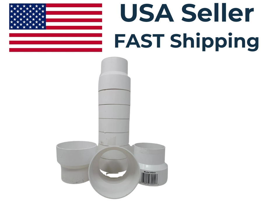 10 PACK - Deflect-O IRB43 White Plastic Increaser and Reducer 4 to 3 ...