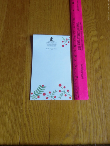 St. Jude Children's Hospital Notepad Paper Pad Holly Holiday Xmas ...