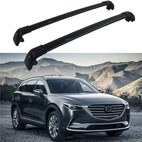 2Pc Fit for Mazda CX-9 CX9 2016-2020 Roof Rail Rack Lockable Cross Bar ...