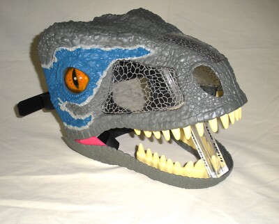 2017 Mattel Jurassic World Park Chomp 'n Roar Blue Velociraptor Raptor ...