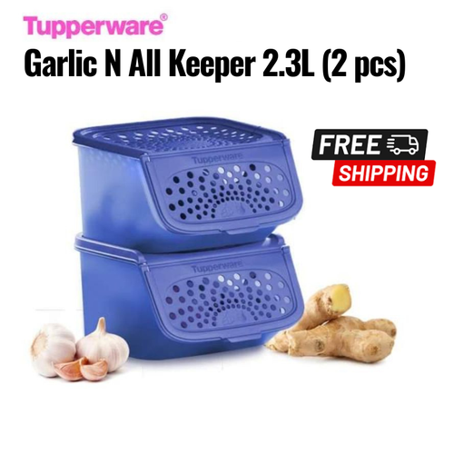 2x Tupperware Onion Garlic N All Potato Keeper Smart Container 2.3L ...