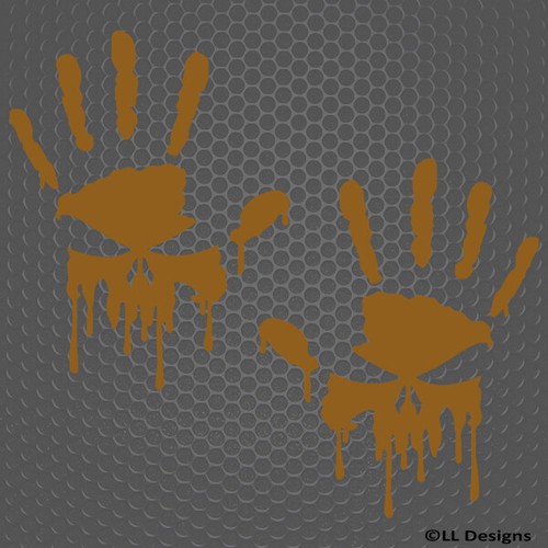 Dripping Skull Hand Wave Pair Off Road 4x4 Truck SUV Vinyl Decal ...
