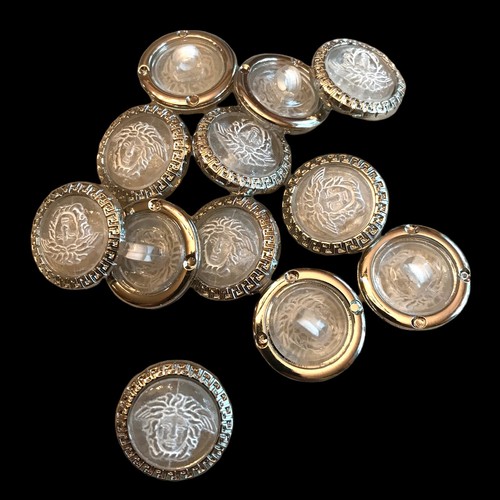 One (1) Plastic Button White Etched Design of Greek Mythology Medusa ...