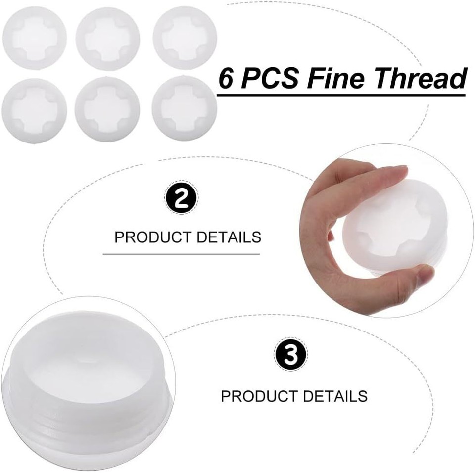 Poly Drum Bung Caps - Fine & Coarse Thread - 12 Pcs with Gasket - 55 ...