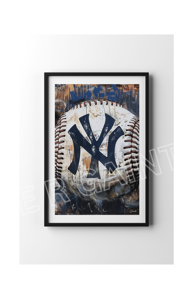 New York Yankees Poster 11x17 New York Yankees Logo Print Yankee ...