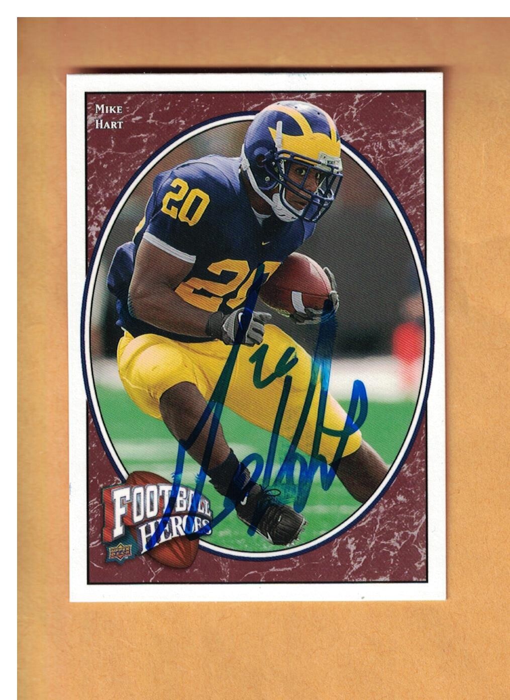 Mike Hart AUTOGRAPHED 2008 UPPER DECK HEROES FOOTBALL CARD SIGNED ...