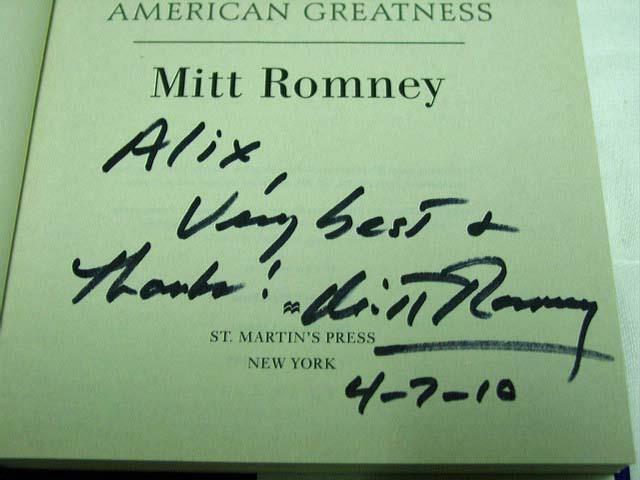 MITT ROMNEY Autographed - NO APOLOGY Book - Republican Candidate ...