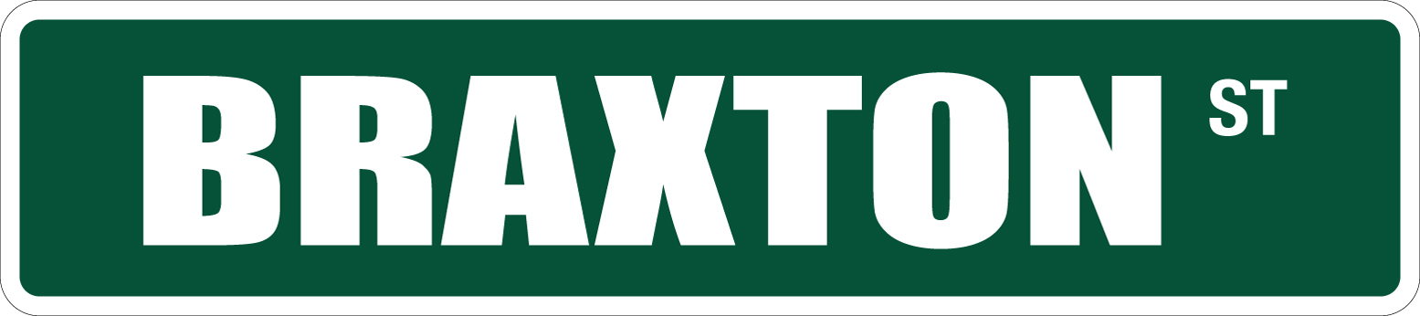 *Aluminum* Braxton 4" x 18" Metal Novelty Street Sign SS 639 | eBay