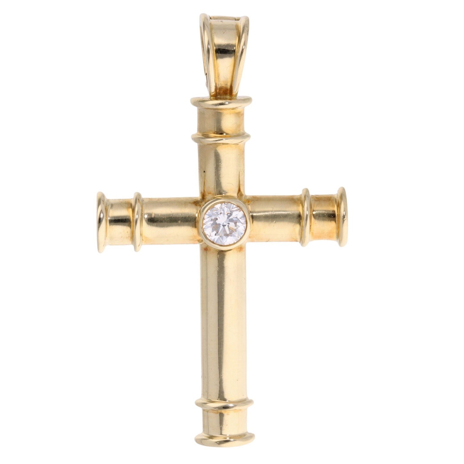 THEO FENNELL, 18CT GOLD, LARGE PAVE SET DIAMOND CROS… - Gem