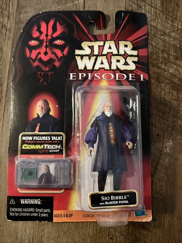 1999 Hasbro Star Wars - Episode 1 - Sio Bibble Action Figure & Commtech ...