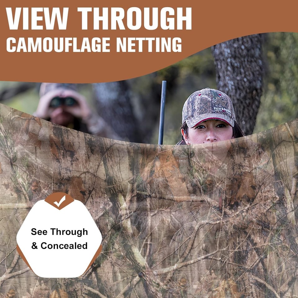 One Way See Through Camouflage Mesh Camo Netting Cover Decoration 5 FT ...