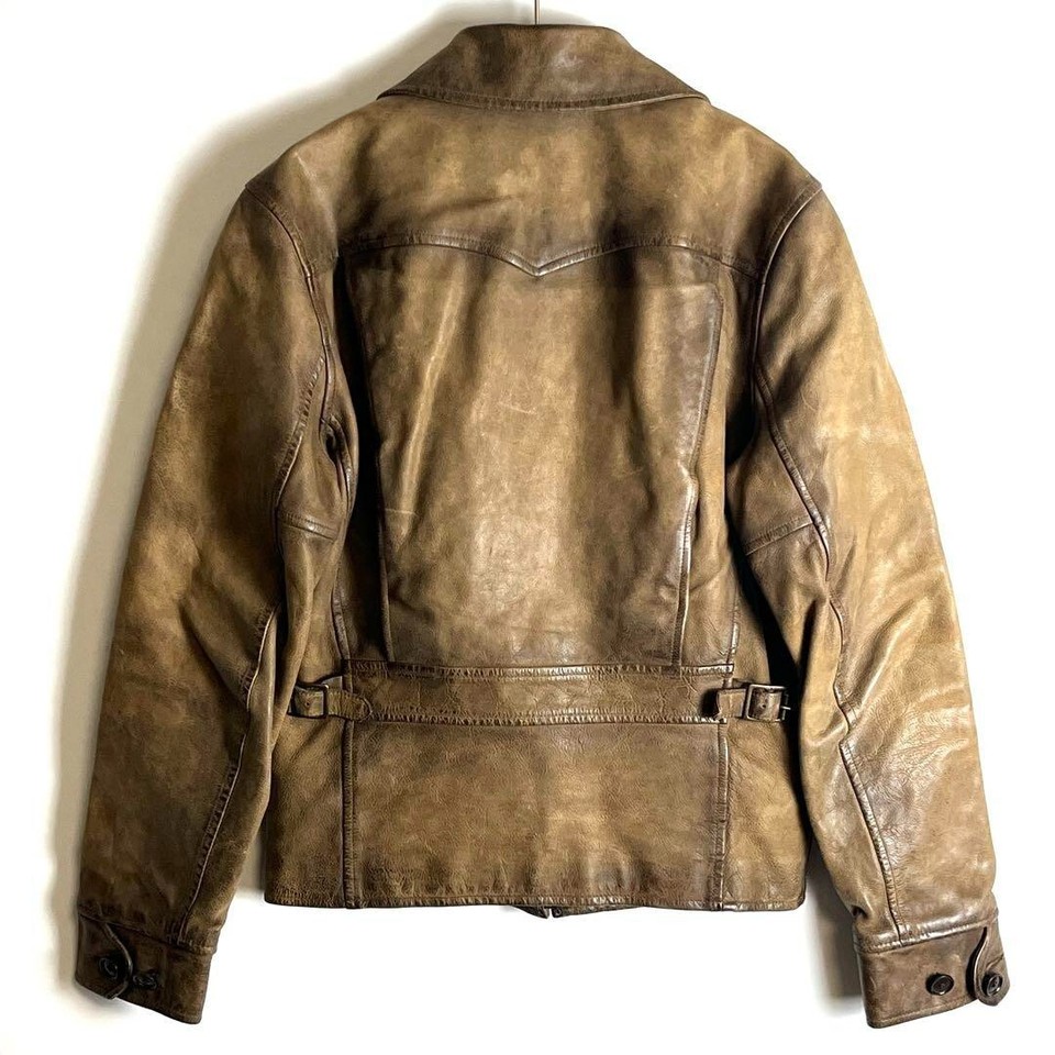 RRL Ralph Lauren Leather Jacket Bomber Jacket Biker Motorcycle Men's ...