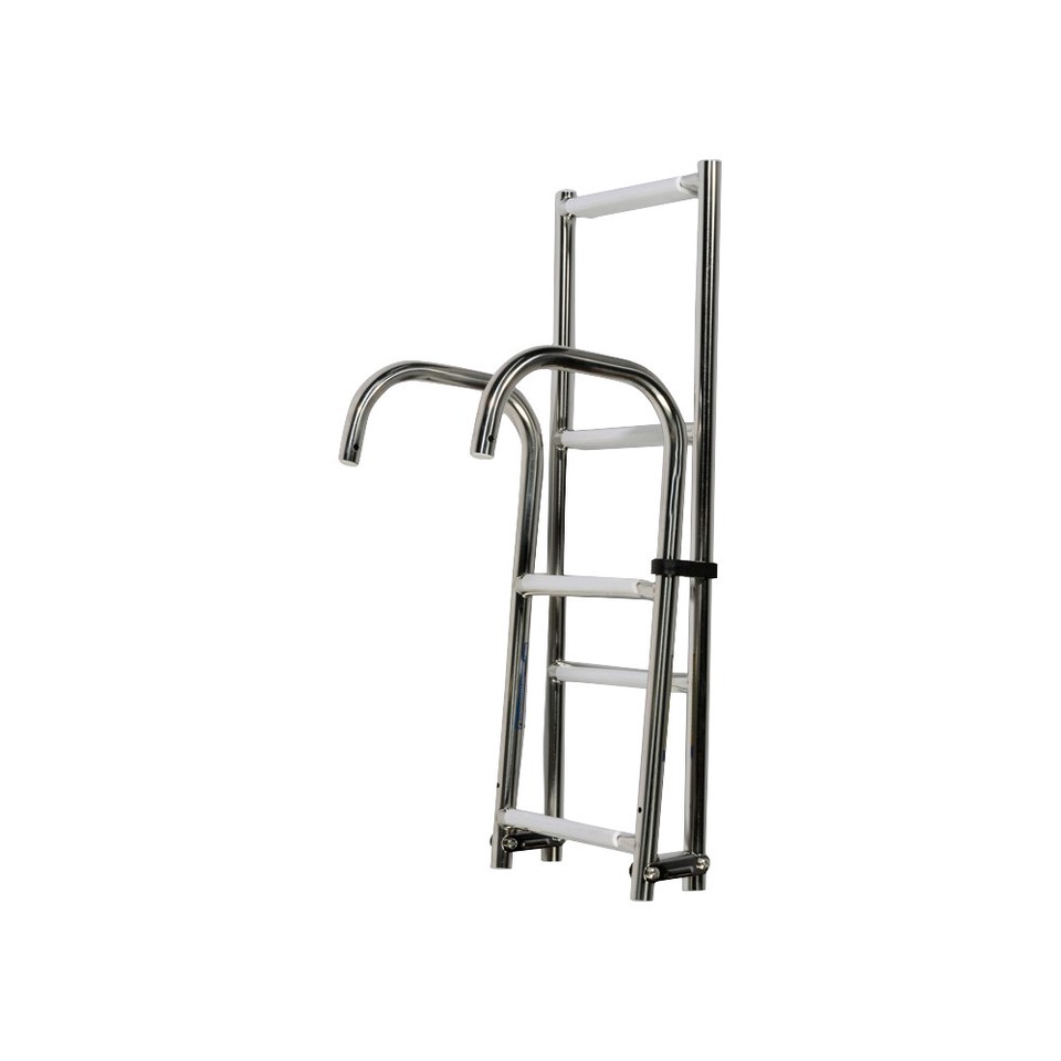 Stainless Steel Boarding Boat Ladder 5 Steps Hook Over Folding Foldable ...