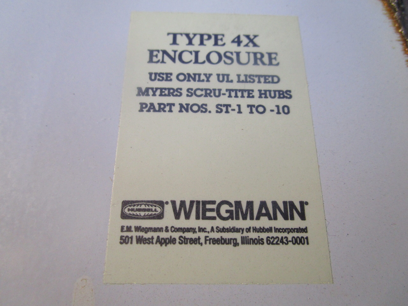 WIEGMANN ENCLOSURE ST-1 W/TCI SINE GUARD THREE PHASE LINE REACTOR ...