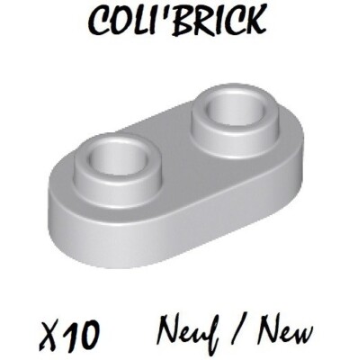 Lego 35480 - 10x Plaque Plate 1x2 Round 2 studs - Gris Light Bluish ...