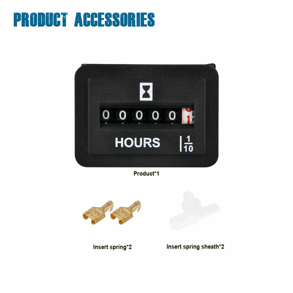 (AC110V to 250V)Mechanical Hour Meter Snap-in Engine For Forklift Golf ...