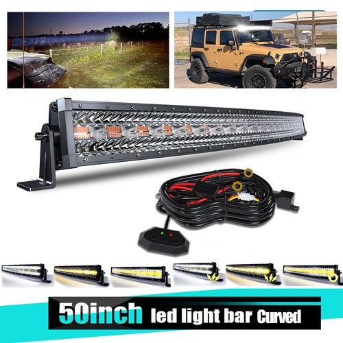 Roof 50inch LED Light Bar Flood Spot Combo For Truck Roof Driving 4X4 ...