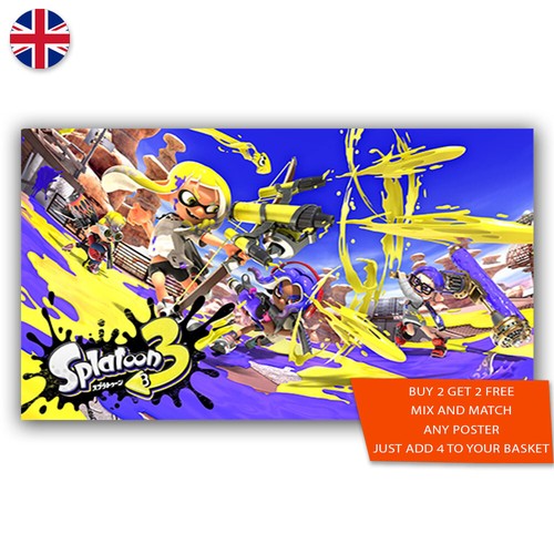 Splatoon Gaming Poster A5 A4 A3 A2 A1 Maxi Wall Art - 2000 | eBay UK