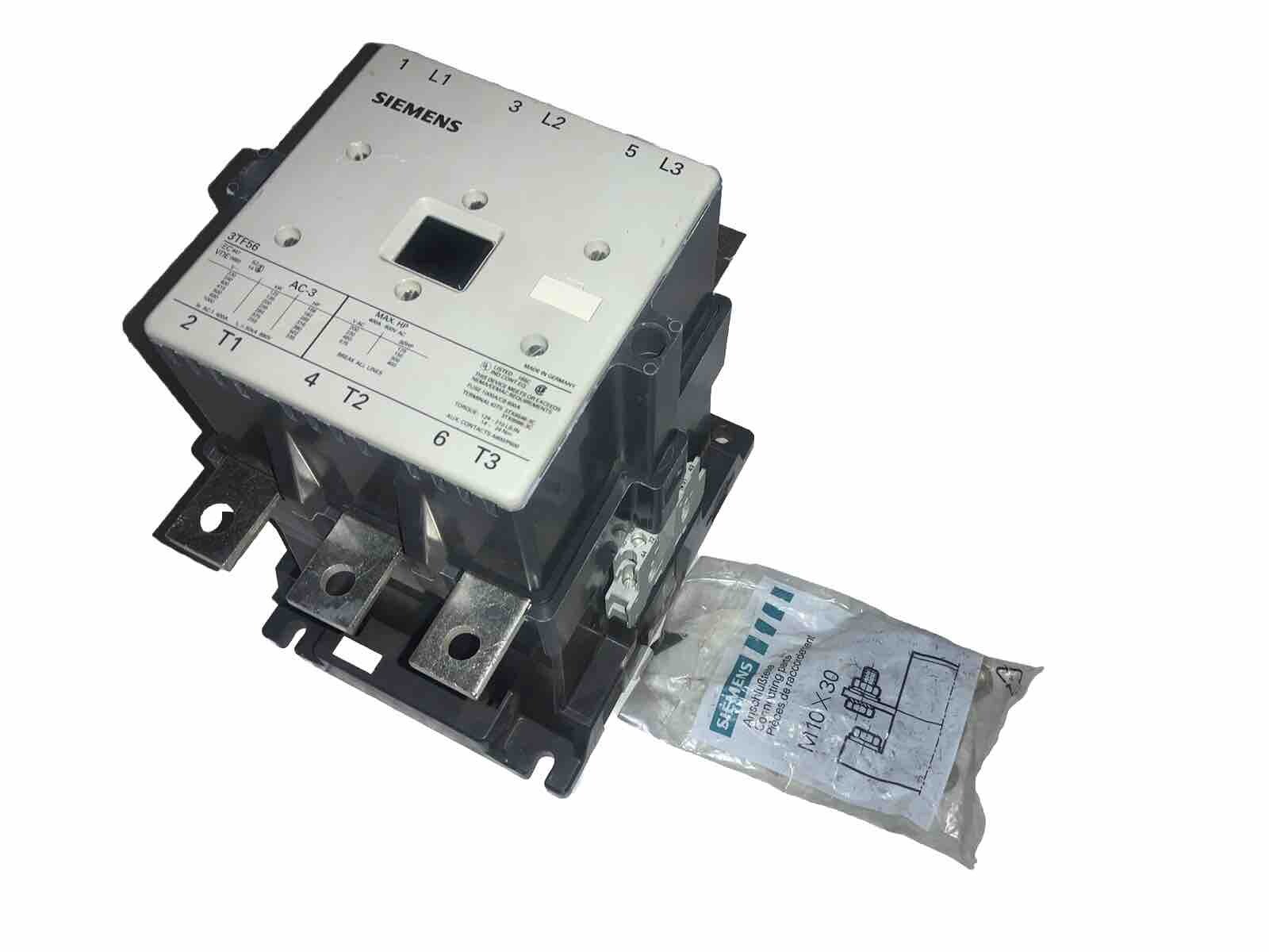 Siemens 3TF56 400 Amp 3 Pole 120vac Contactor Contacts Are 95 Coil ...