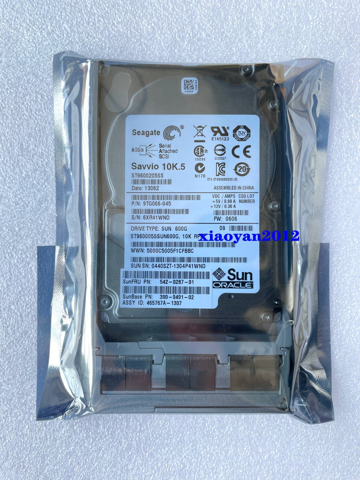 SUN Oracle 600GB 542-0287-01 H109060SESUN600G / HUC109060CSS600 10K ...