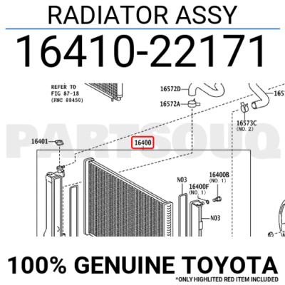 1641022171 Genuine Toyota RADIATOR ASSY 16410-22171 | eBay