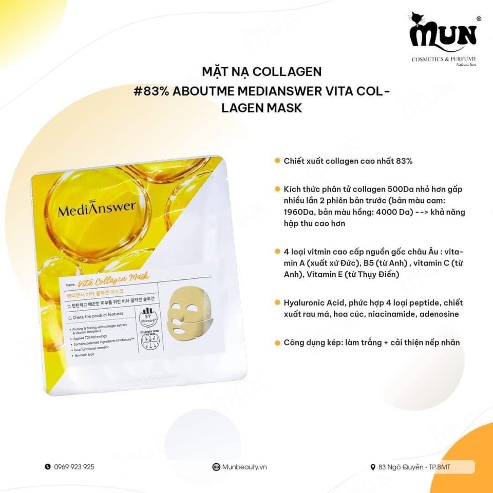 MediAnswer Vita Collagen Mask 37g x 5 Pcs Moisturizing K-Beauty | eBay