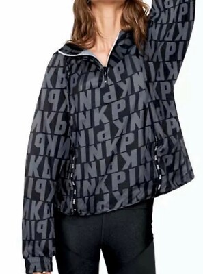 VICTORIA'S SECRET PINK Anorak Jacket Half Zip PINK LOGO XS/S NEW | eBay