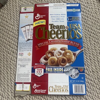 Vintage 1996 Team USA Cheerios Special Championship Blend Flat Cereal ...