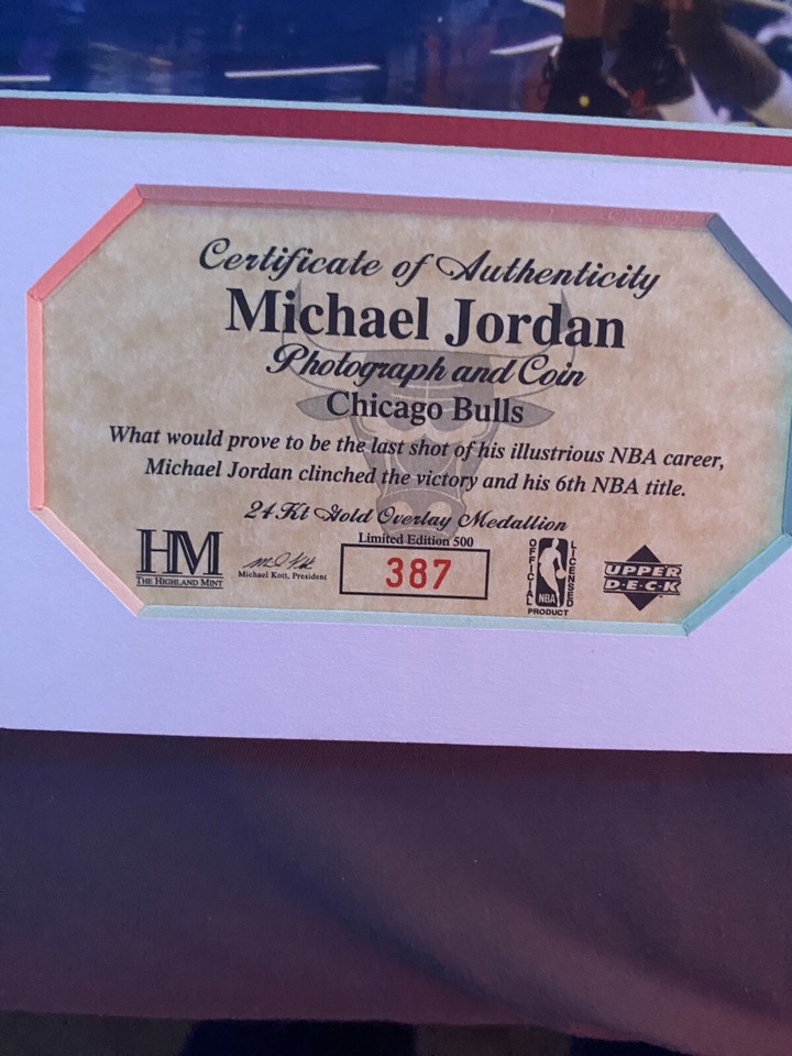 AUTHENTIC Autographed MJ “Final Shot” Picture | eBay