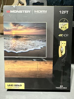 Monster HDMI 12FT 4K HDR Cable 21.0 Gbps Gold Plated | eBay