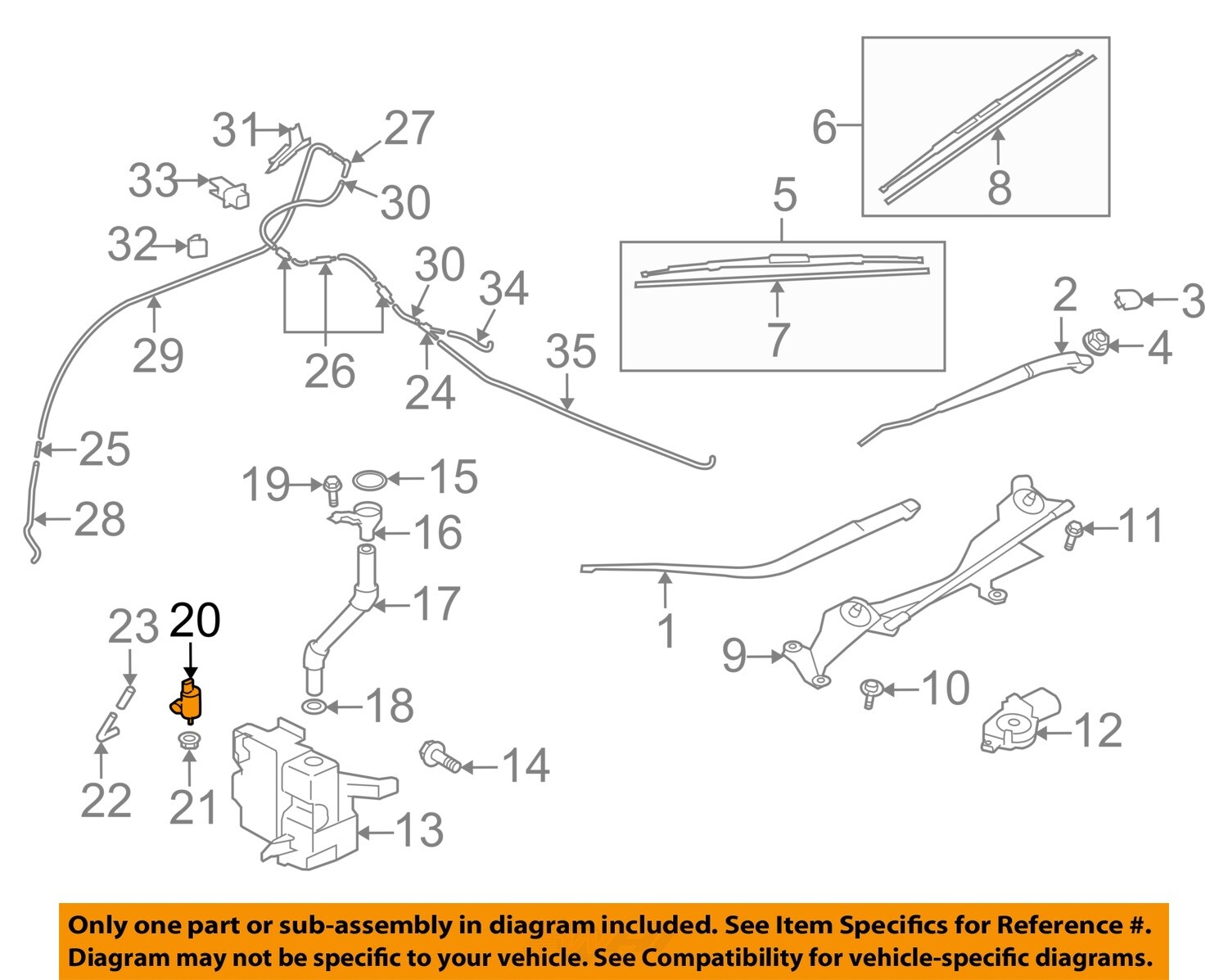 MITSUBISHI OEM 07-13 Outlander Windhsield Wiper-Washer Fluid Pump ...