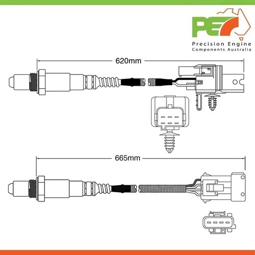 2x New OEM Pre-Cat & Post-Cat Oxygen Sensors For Ford Focus XR5 / RS 2 ...