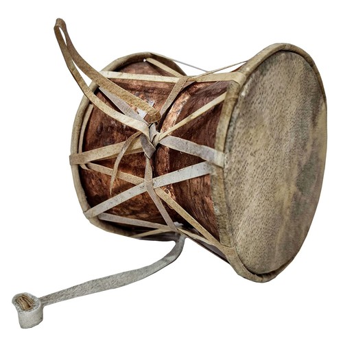 Ritual Copper Tibetan Nepal Chod Damaru Hand Leather Drum Buddhist Folk ...