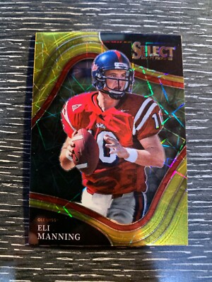 Eli Manning 2022 Panini Select Draft Picks Field Level Gold Lazer Ole ...