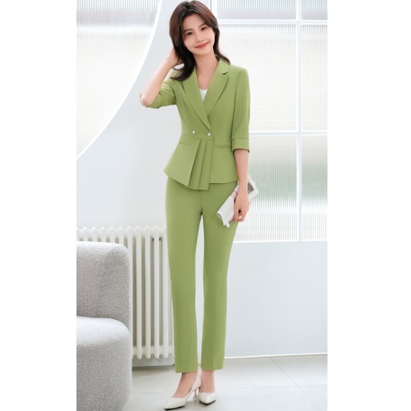 Office Uniform Blouse And Slacks New Women Suit With Pants Office