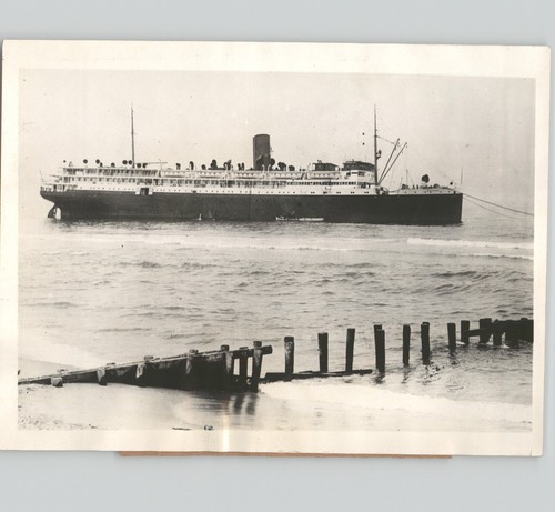 Steamship SS MOHAWK Run Aground NEW JERSEY Vintage 1928 Press Photo | eBay