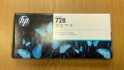 Original HP 728 Yellow Ink Cartridge 300 ml (F9K15A) for Designjet T730 ...