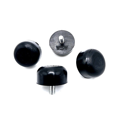 1" Round Threaded Stud Bumper Feet 10-24 Screw Equipment Foot Spacer ...