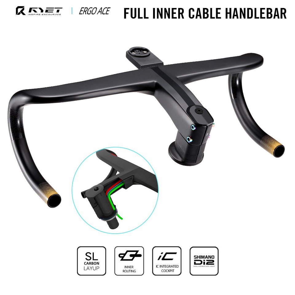 Full Internal Cable Routing Road Bicycle Integrated Handlebar ...