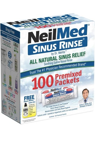 NeilMed RDC10130821 Sinus Rinse All Natural Relief 100 Premixed Packets ...